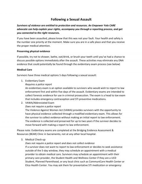 About Sexual Assault - Empower Yolo