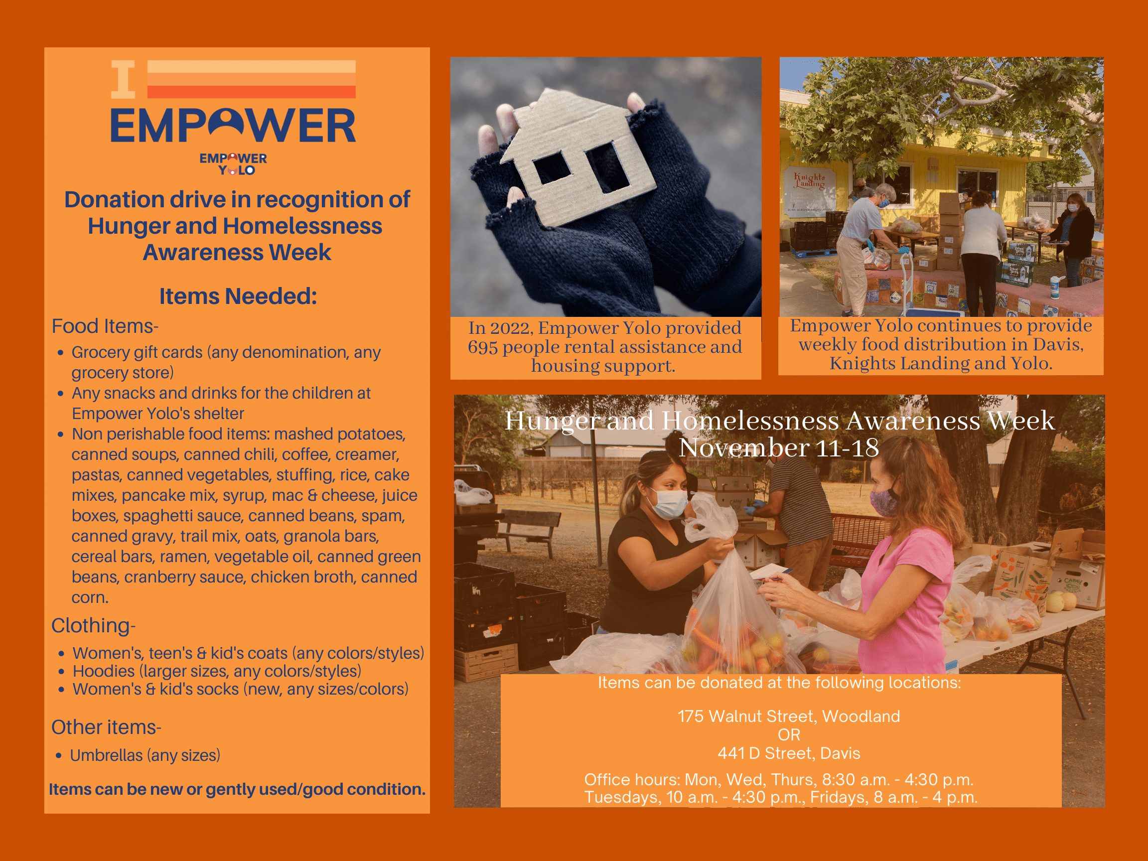 Hunger&HomelessnessAwarenessDrive2023 - Flyer(final) - Empower Yolo